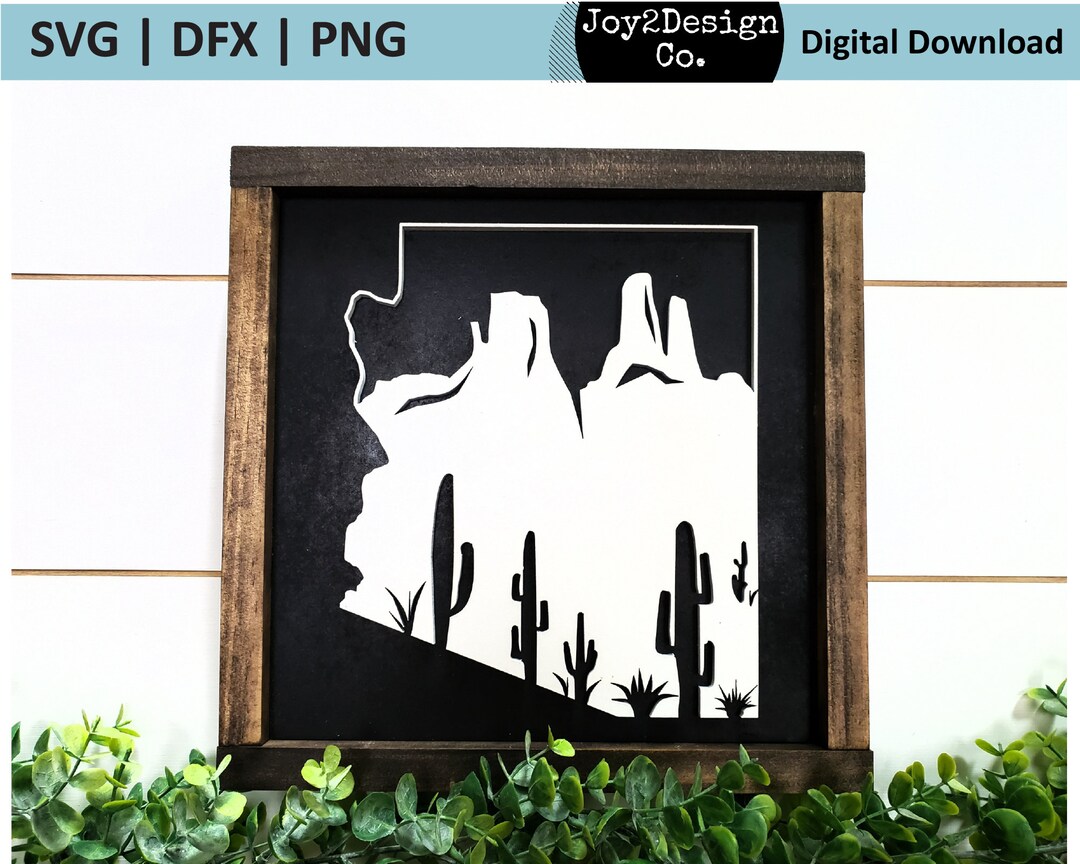 Arizona Scenery Svg | Arizona Mountains Svg | Arizona Cacti Svg ...