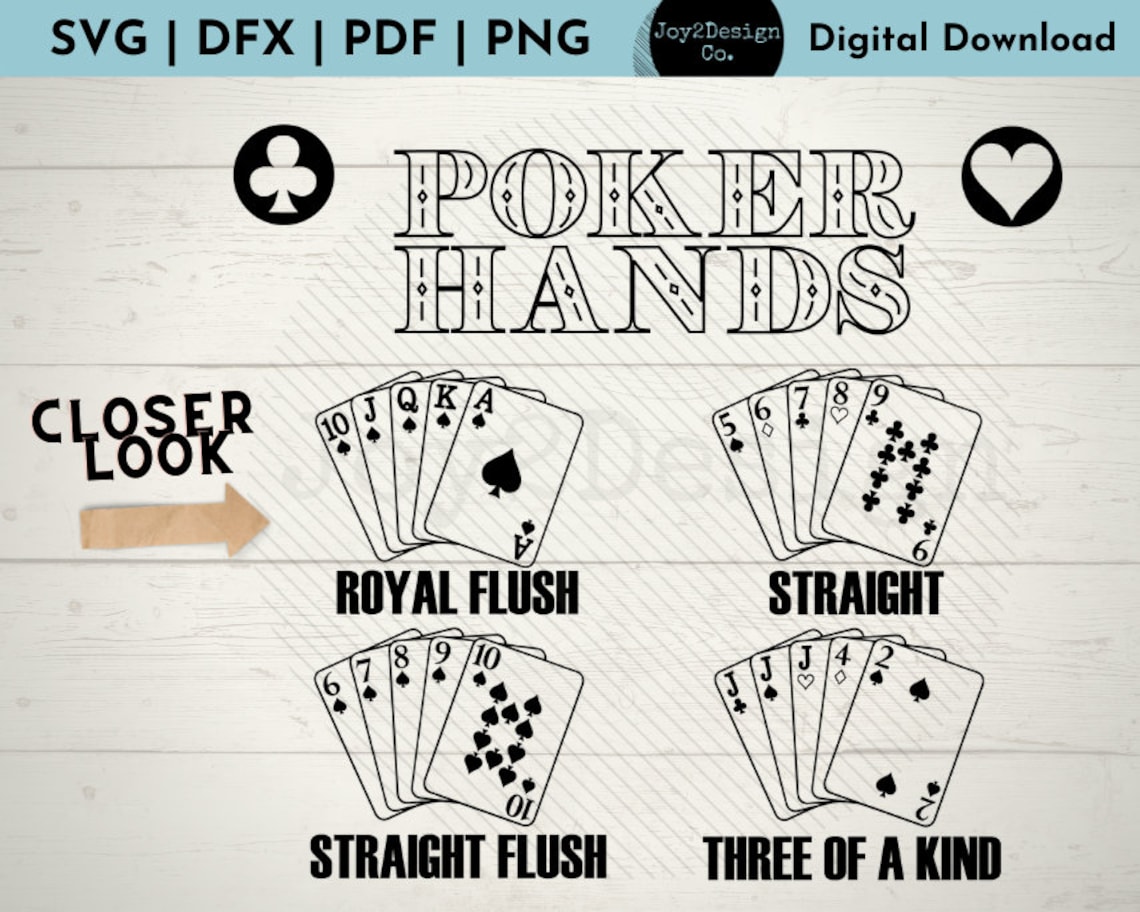 Poker Hands SVG DFX PDF Png Father's Day Sign Svg - Etsy Canada