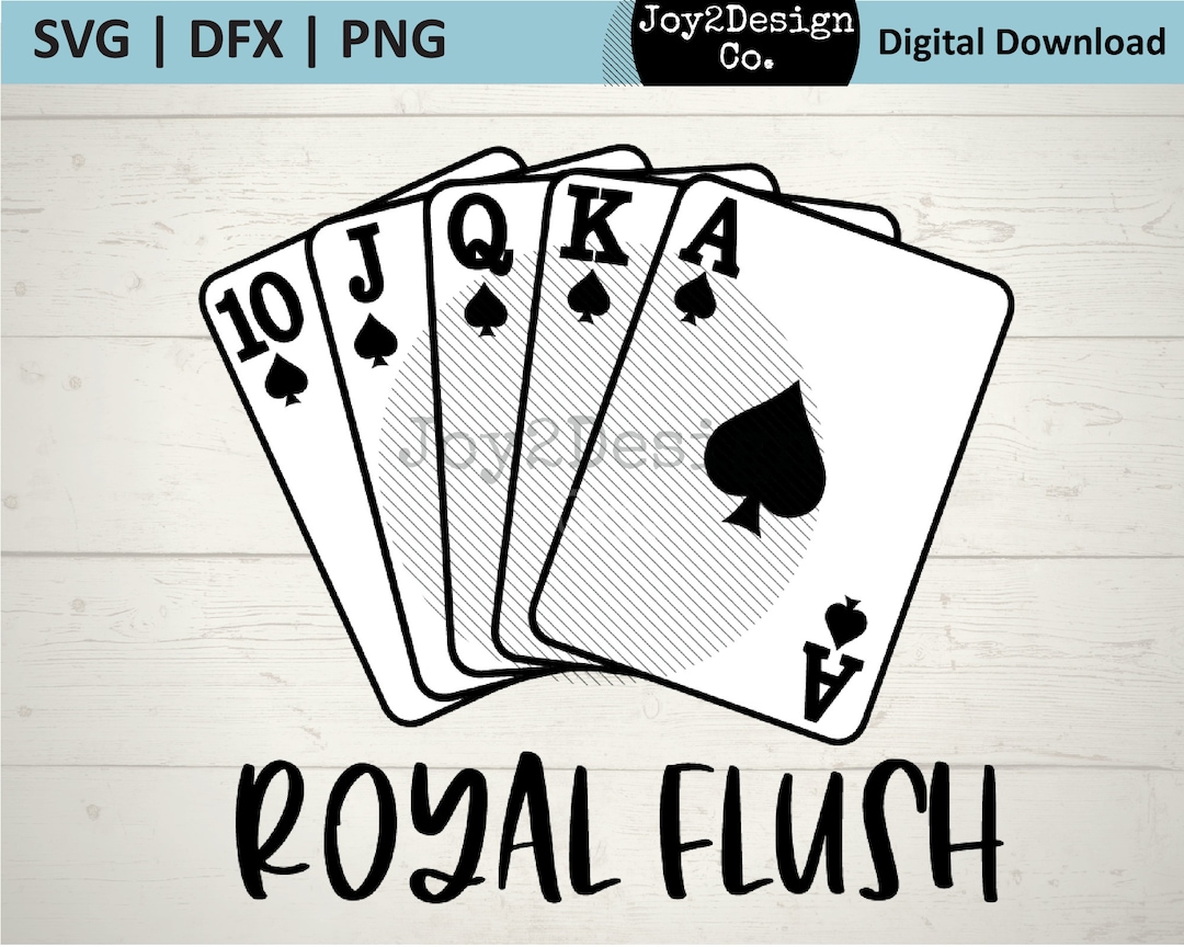Poker Hand | Royal Flush SVG | DFX | JPEG | Poker Cards Cut File ...