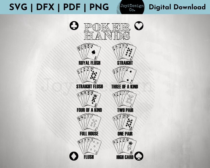 Poker Hands SVG | DFX | PDF | Png | Father's Day Sign Svg | Poker Svg ...