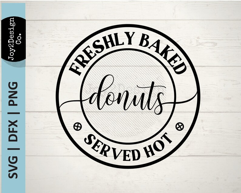 Freshly Baked Donuts SVG DFX PNG Vintage Kitchen Decor | Etsy