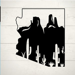 Arizona Scenery Svg | Arizona Mountains Svg | Arizona Cacti Svg ...