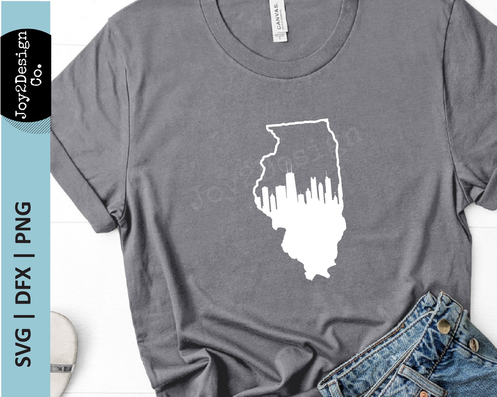 Illinois Svg Chicago Skyline SVG DFX PNG Illinois Cut - Etsy