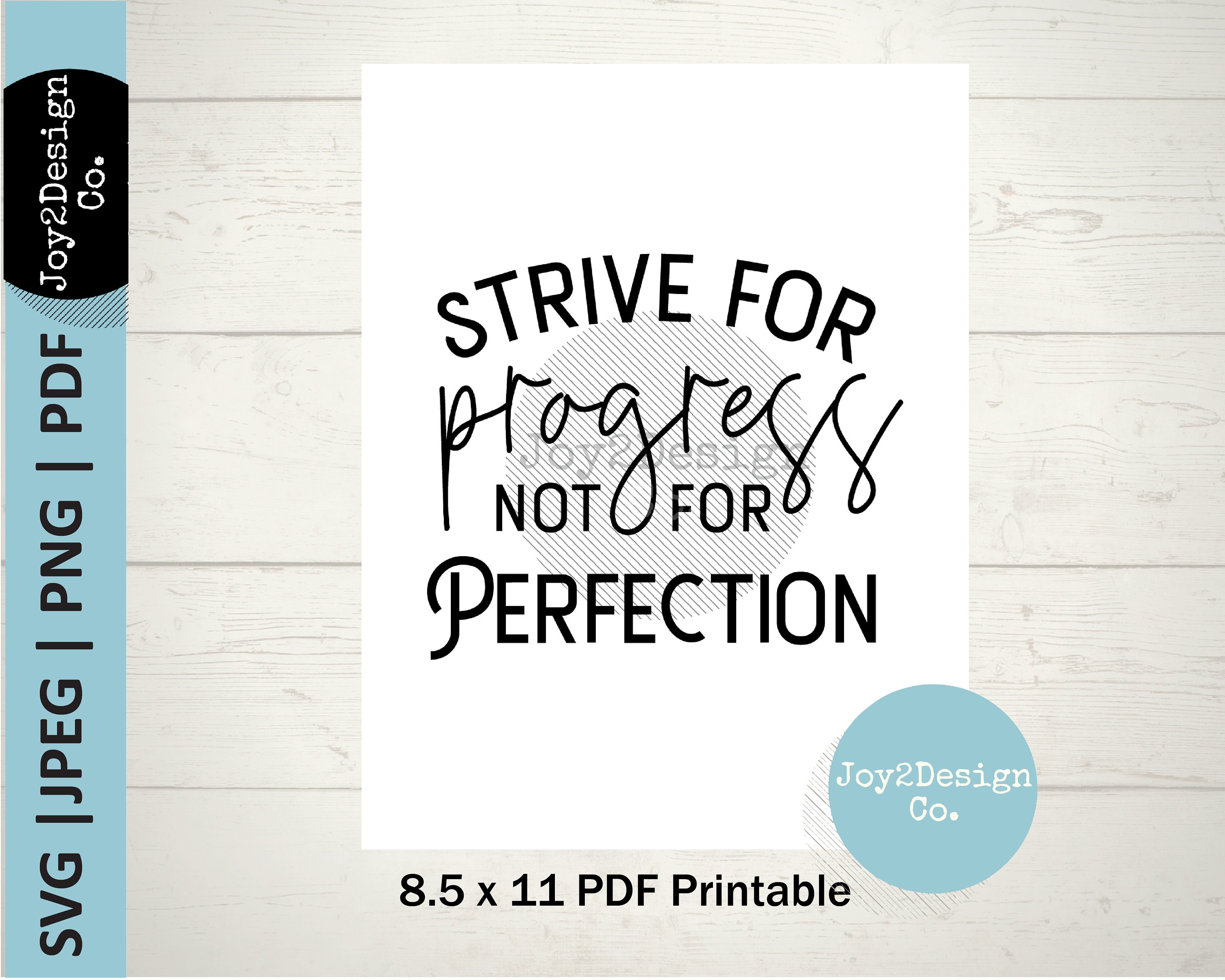 Strive for Progress Not Perfection SVG PDF Png Jpeg - Etsy