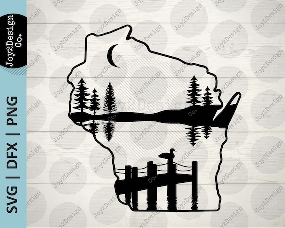 Wisconsin Lake Svg Wisconsin State SVG DFX PNG - Etsy