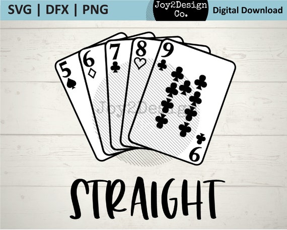 Poker Hand svg Straight SVG DFX PNG Poker Cards Cut | Etsy