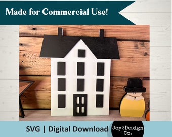 Primitive House Svg - Etsy