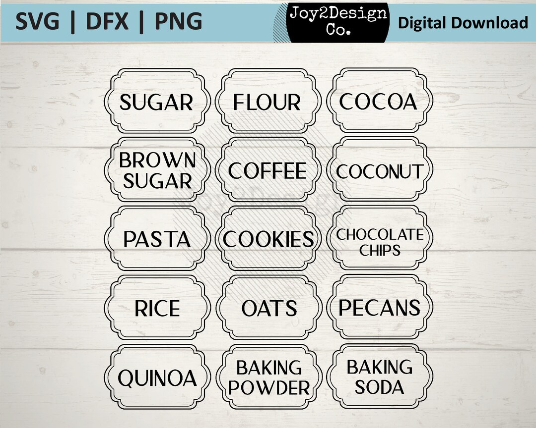 Pantry Labels SVG | DFX | PNG | Vintage Labels for Kitchen Svg ...