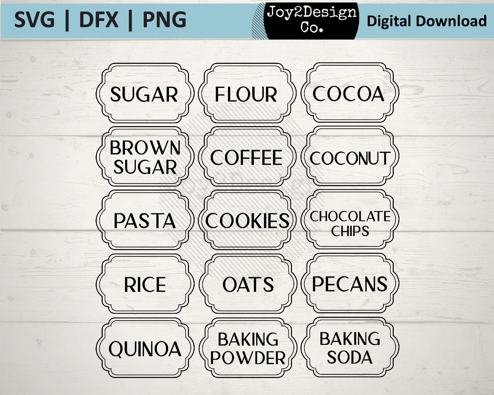 Pantry Labels SVG DFX PNG Vintage Labels for Kitchen Svg - Etsy Australia