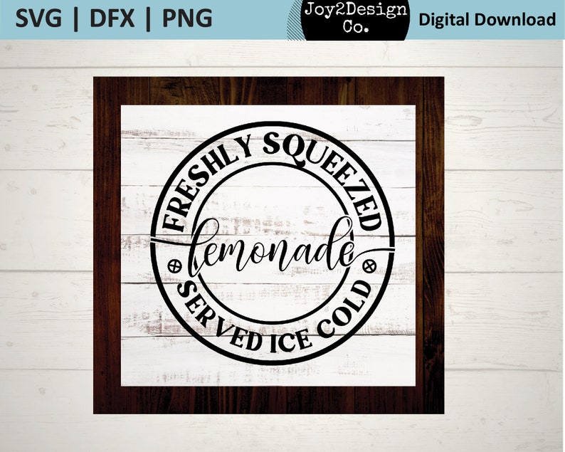 Freshly Squeezed Lemonade SVG DFX PNG Vintage Kitchen | Etsy