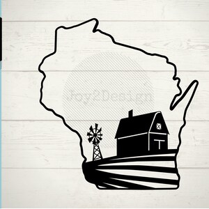 Wisconsin Svg | Wisconsin State Svg | DFX | PNG | Farm Svg |barn Svg ...