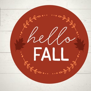 Hello Fall Laser Svg | Fall Door Hanger SVG | DFX | PNG | Fall Laser ...