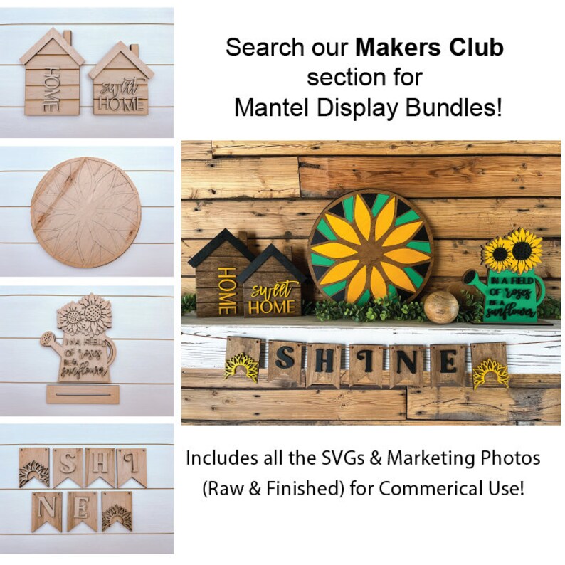 Shine Banner SVG Sunflower Banner SVG Mantel Banner - Etsy