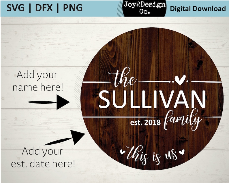 This is Us SVG DFX PNG Round Welcome Sign Established - Etsy