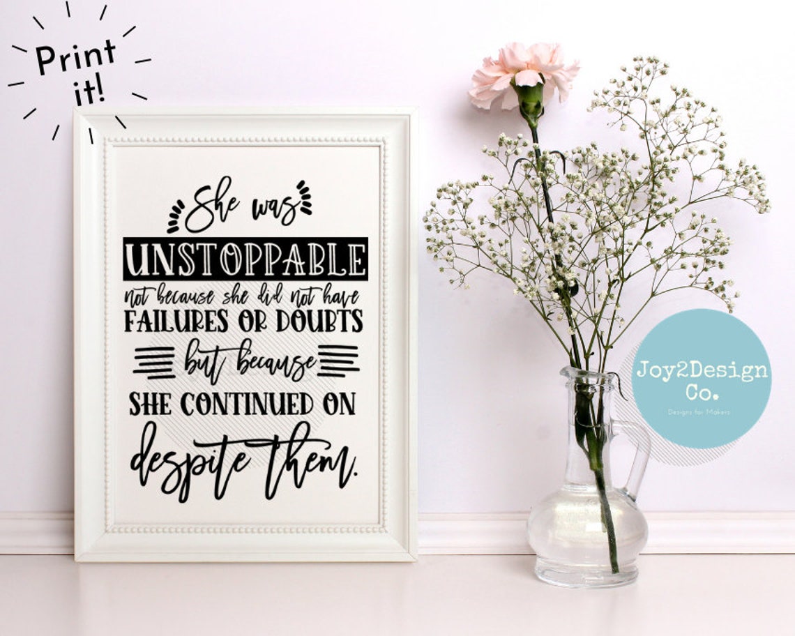 She Was Unstoppable SVG | DFX | PDF | Png | Girl Power Printable | Girl ...