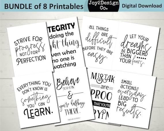 Growth Mindset Print Printable Pdfs Positive Quotes - Etsy