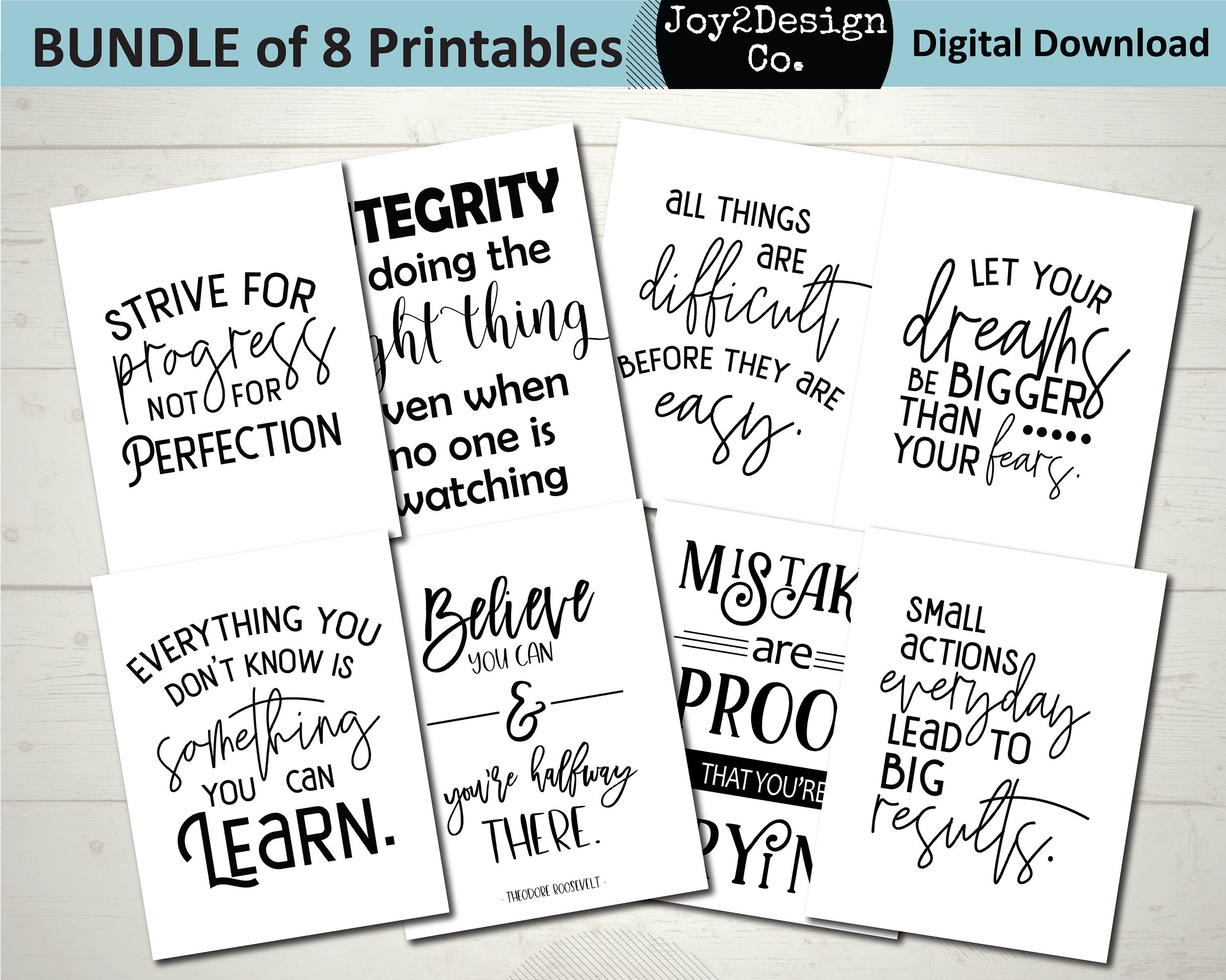 Growth Mindset Print Printable Pdfs Positive Quotes | Etsy