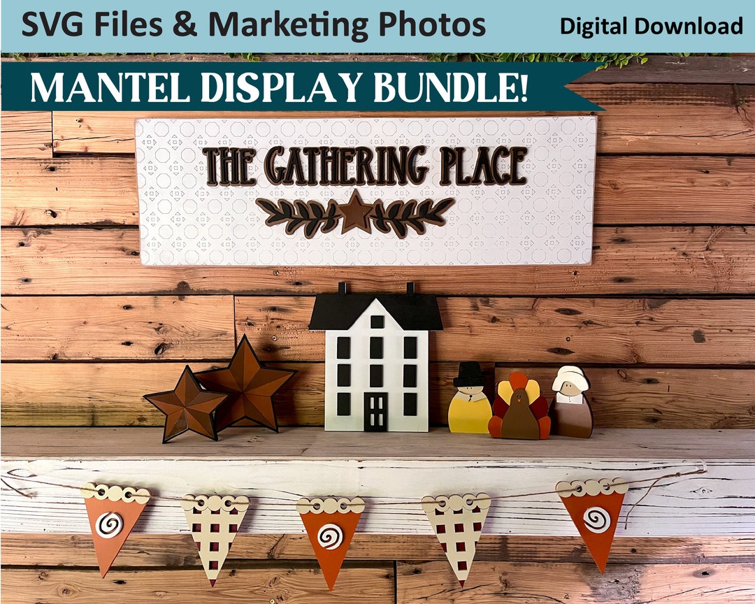 Thanksgiving Laser SVG Bundle | Primitive Decor | Pumpkin Pie Banner ...