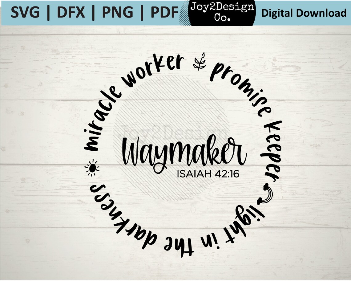Waymaker SVG Christian Quote Svg / DFX / PNG / Pdf Print - Etsy
