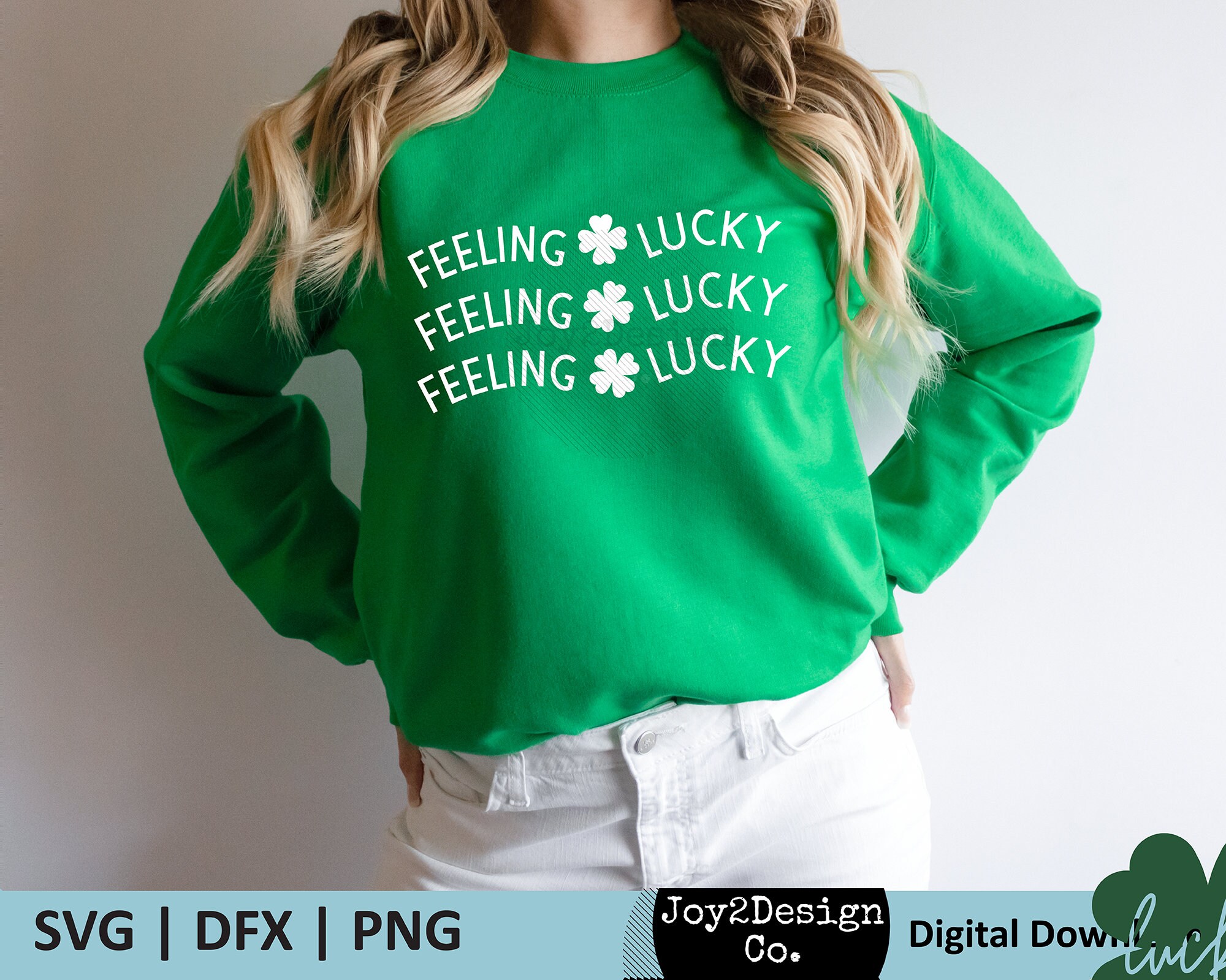 Feeling Lucky Svg St Patricks Day Svg Four Leaf Clover Svg | Etsy