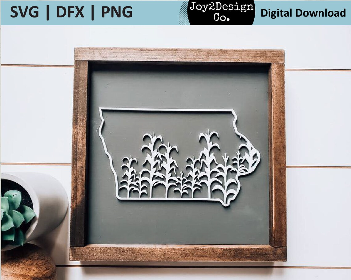 Iowa Cornstalks Svg Iowa SVG DFX PNG Iowa State Svg - Etsy