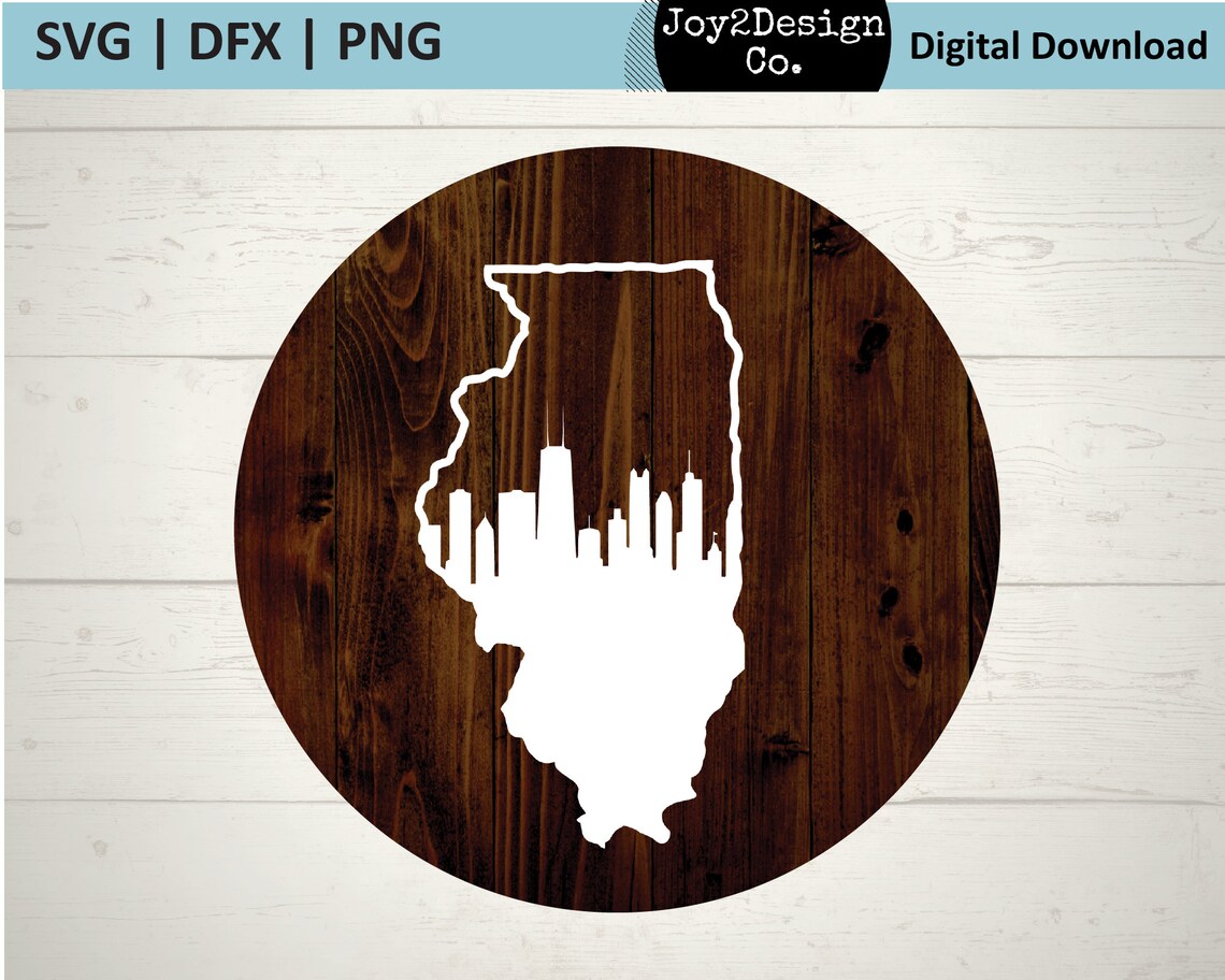 Illinois Svg Chicago Skyline SVG DFX PNG Illinois Cut - Etsy