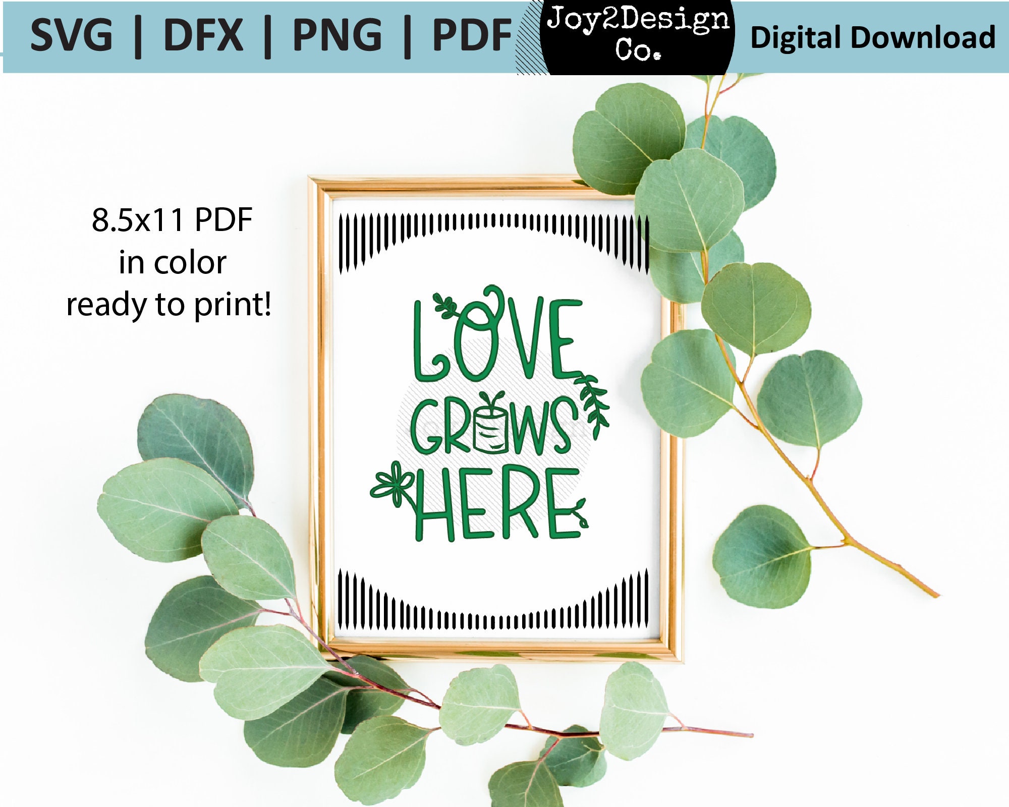 Love Grows Here SVG DFX PNG Pdf Print Nursery Room | Etsy