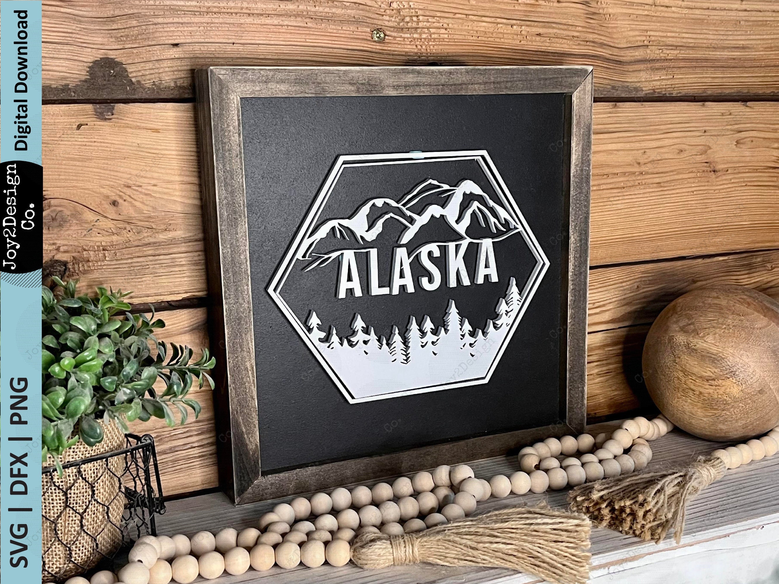 Alaska Svg Alaska Art SVG DFX PNG Alaska Laser Svg - Etsy
