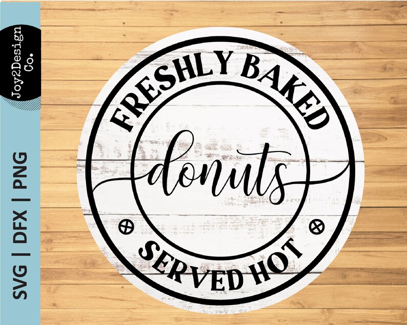Freshly Baked Donuts SVG DFX PNG Vintage Kitchen Decor | Etsy
