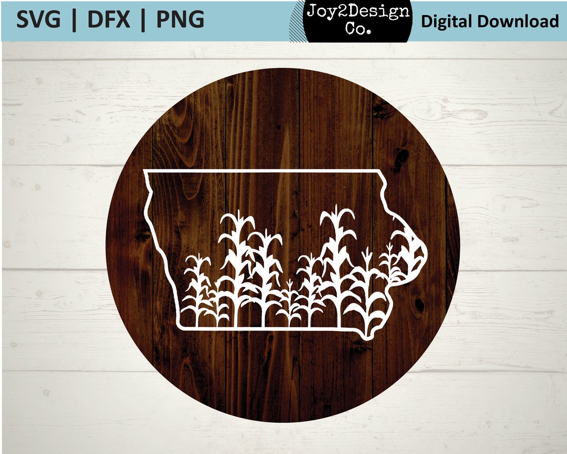 Iowa Cornstalks Svg Iowa SVG DFX PNG Iowa State Svg - Etsy