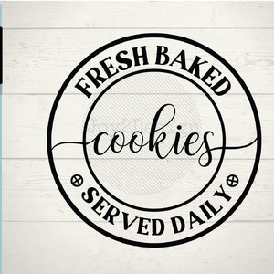 Fresh Baked Cookies SVG | DFX | PNG | Vintage Kitchen Decor Svg ...
