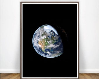 Earth Poster Earth Print Earth Painting Planet Earth Home