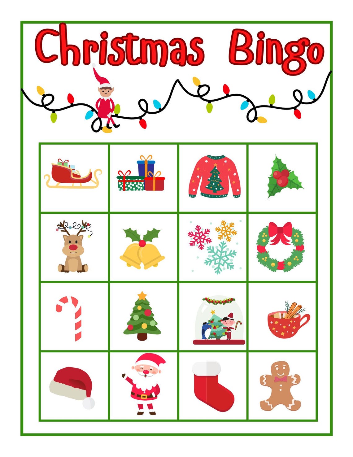 Christmas Bingo Game – Printable Holiday Activity (PDF) - Etsy
