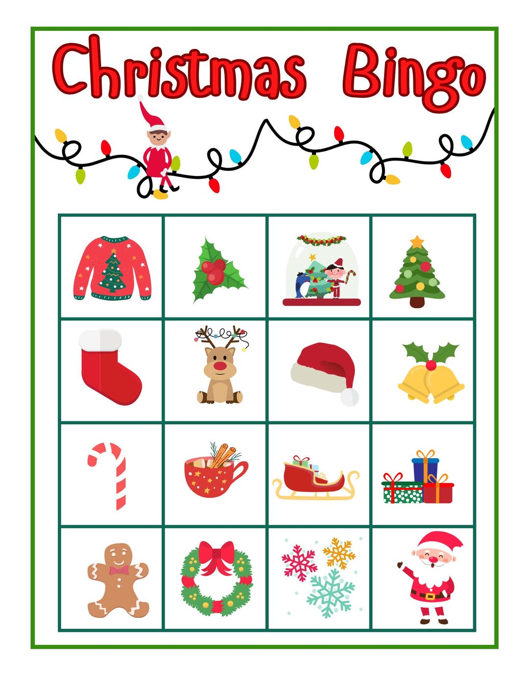 Christmas Bingo Game – Printable Holiday Activity (PDF) - Etsy