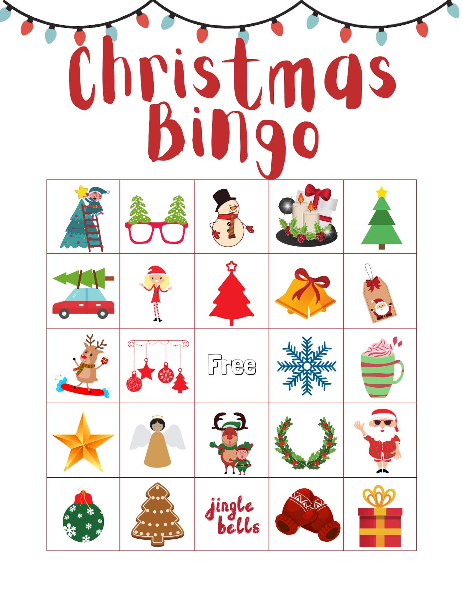 Christmas Bingo Game – Printable Holiday Activity (PDF) - Etsy