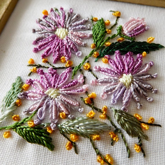 Purple Bunch of Daisies Framed | Etsy