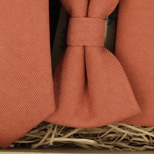 LEO: Terracotta Mens Tie, Rustic Wedding, Mens Pocket Square, Mens Gift ...