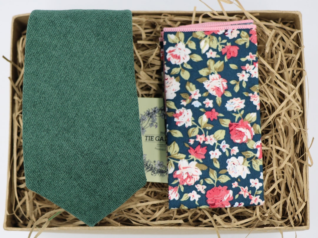 JOEL & ANNE: Emerald Green Tie, Spring Green Tie, Floral Pocket Square ...