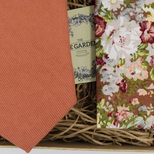 LEO & LYN: Terracotta Tie, Rust Wedding, Mens Pocket Square, Mens Gift ...