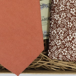 LEO & FERN: Terracotta Mans Tie, Rustic Themed, Mens Pocket Square ...