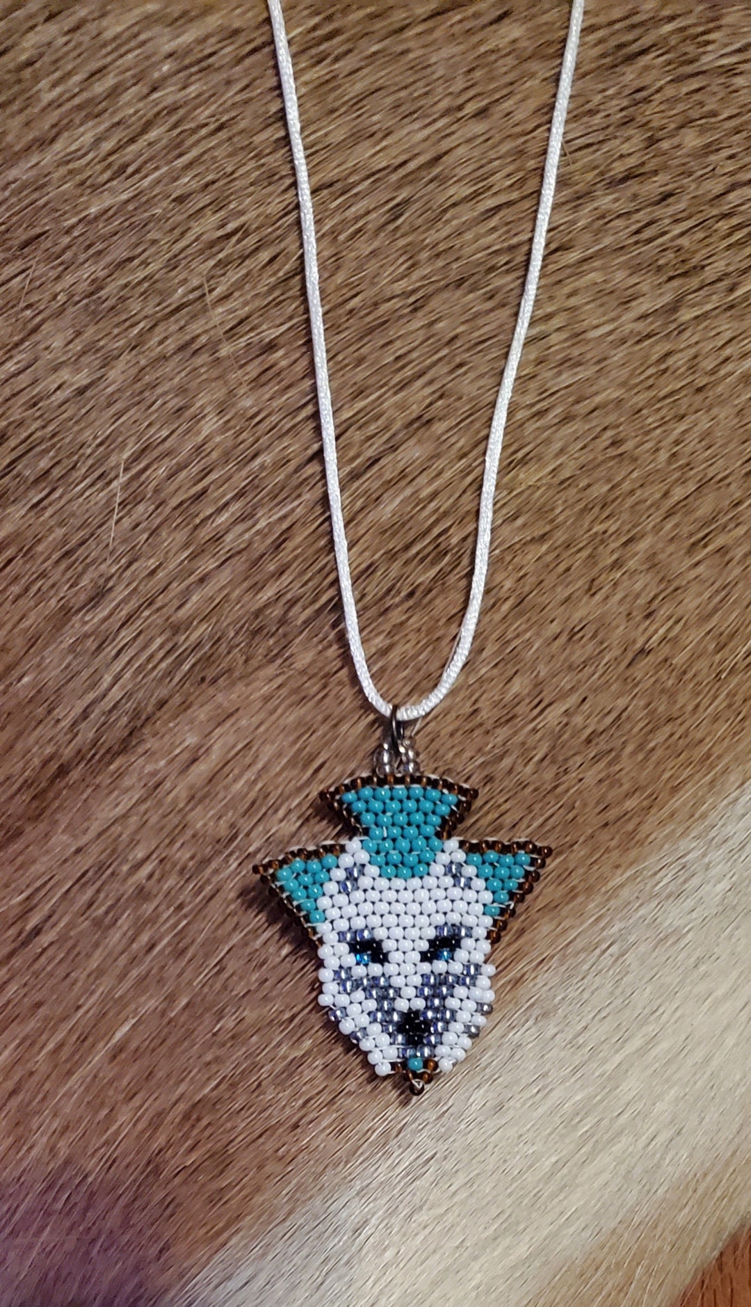 Native Handmade Glass Seed Bead Wolf Necklace - Etsy