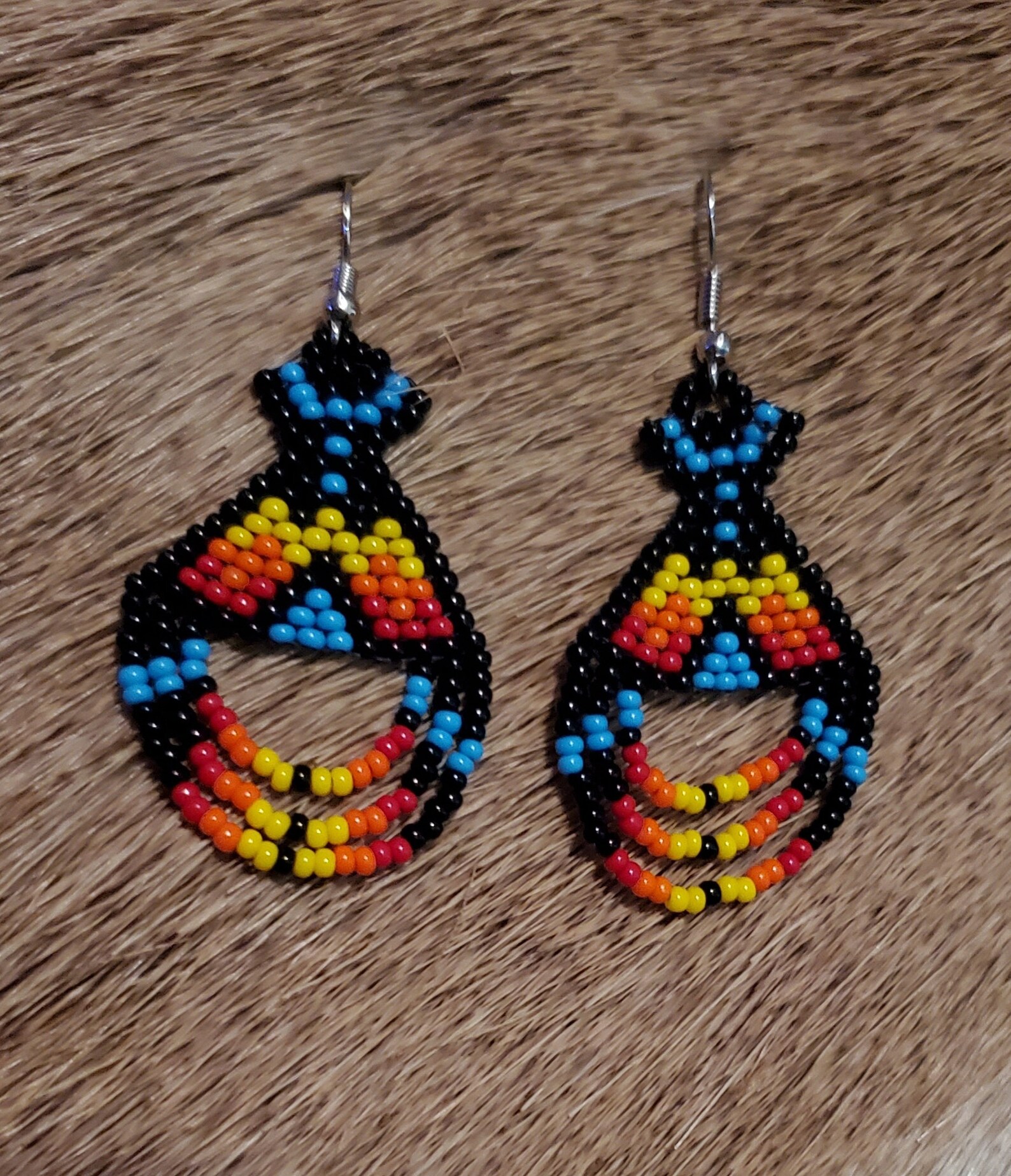 Native Handmade Glass Seed Bead Teepee Ear - Etsy