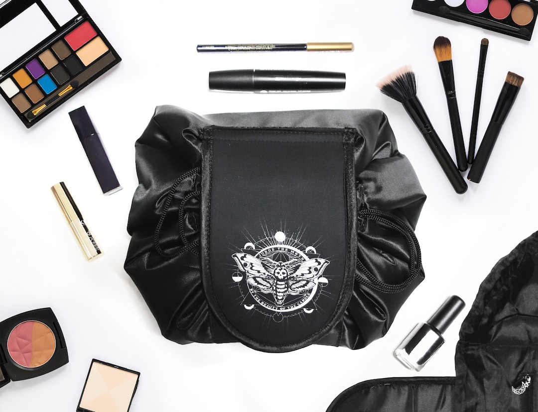 Death Hawk Moth Cosmetic Bag, Moth Makeup Bag, Goth Makeup Bag, Makeup ...