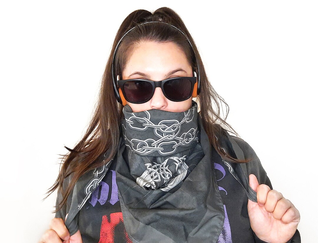 Goth Bandana Scarf, Gothic Scarf, Motorcycle Gifts, Gothic Gift Mens ...