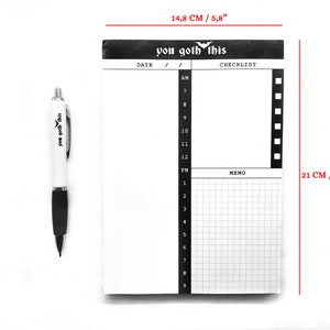 Goth Notepad to Do List, Witchy Notepad With Goth Pen, Goth Home Spooky ...