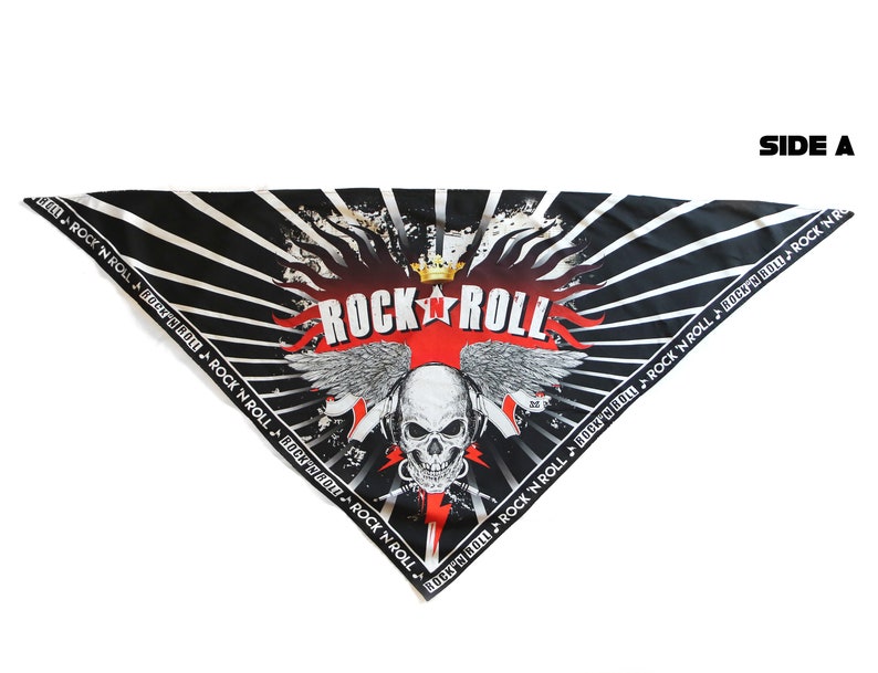 Rock and Roll Scarf Bandana Man Rock Skull Scarf Goth - Etsy