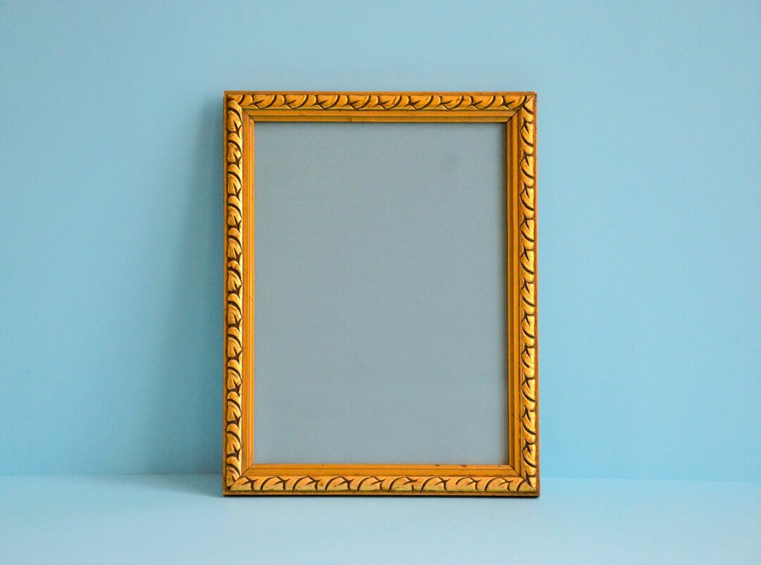 Gold-colored Frame With Border Motif Gilded Vintage Photo Frame Wooden ...