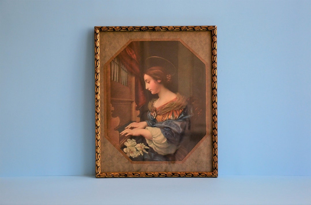 Unique Golden Vintage Frame With Print Gilded Frame Gold-colored Frame ...