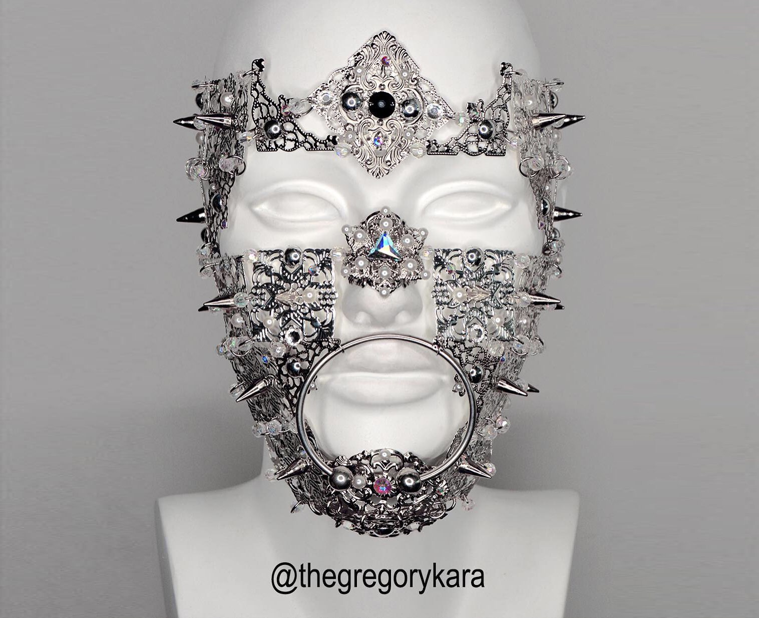 Full Metal Armor Face Piece Facepiece Metal Mask Headpiece Metal Piece ...