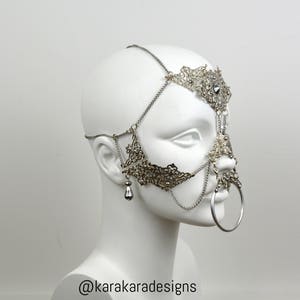 Headpiece Face Piece Mouth Piece Nose Ring Filigree With Swarovski and ...